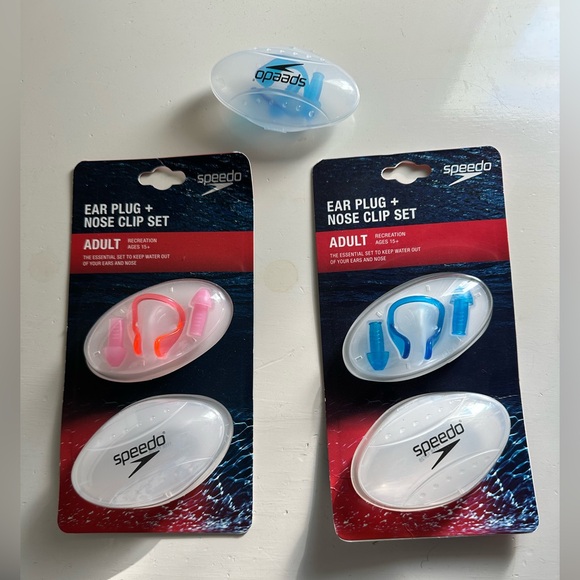 Speedo | Swim | Three Sets Speedo Pink And Blue Ear Plug And Nose Clip ...